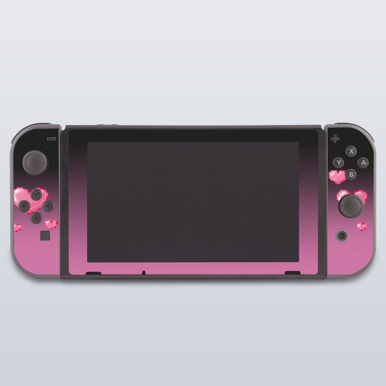 Pixel Art Skin Sticker Decal Pink Heart Print Nintendo Switches Skin ...
