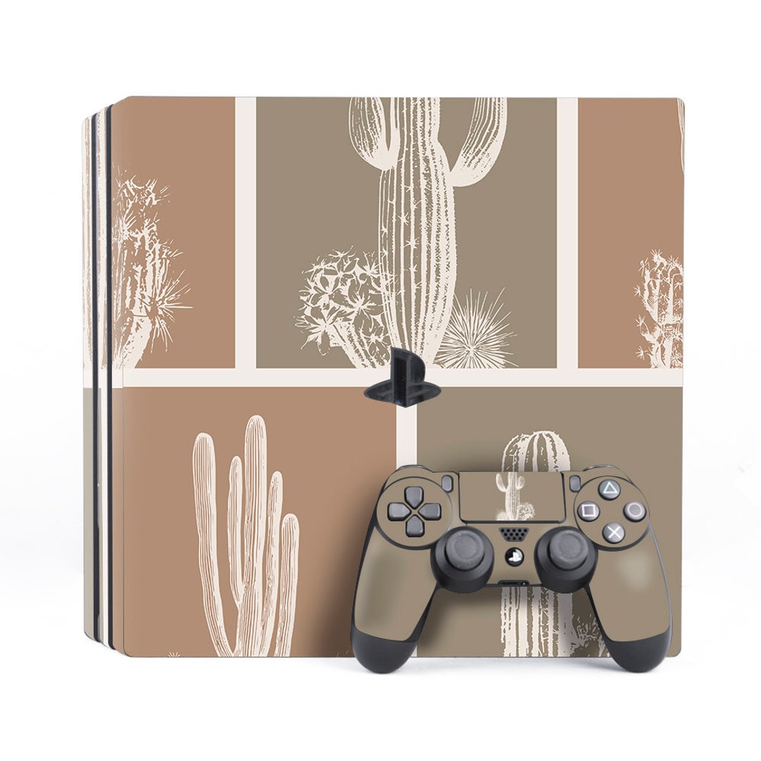 Pastel Colors Art Ps 4 Decal Cactus Art Print PS4 Pro PS4 Fat PS 4 Slim ...