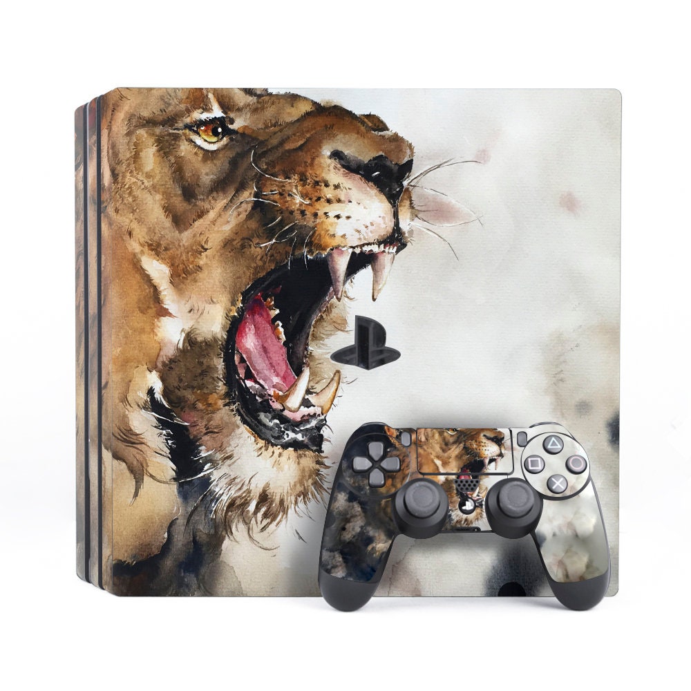 ps4 skin lion ps4 skin watercolor pa4 skin animal ps4 skin cat PS4 Slim ...