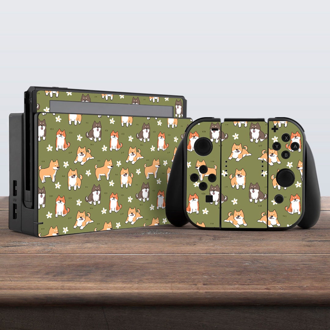 Kawaii Shiba Inu Art Nintendo Green Skin Sticker Decal Nintendo ...