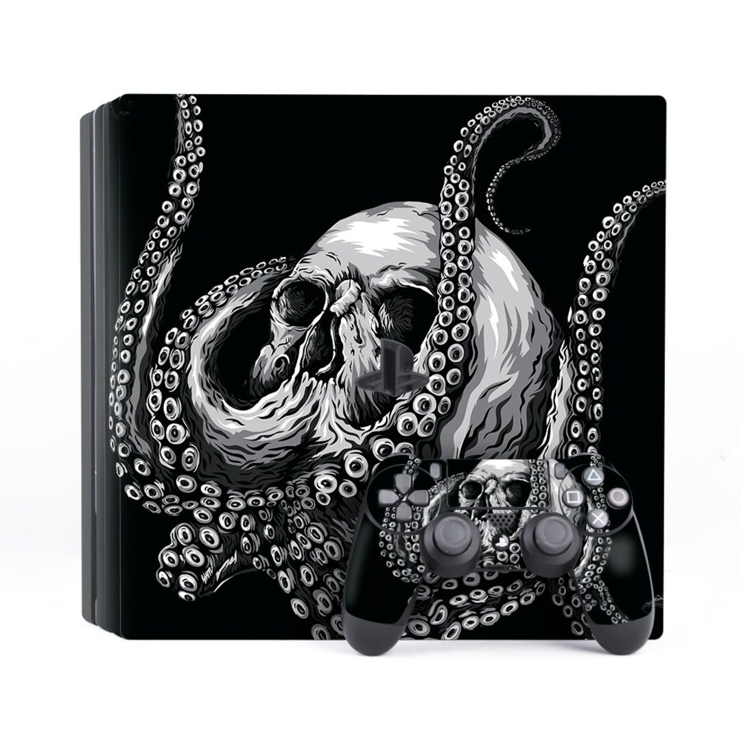PS4 Skin Octopus Ps4 Pro Slim Fat Vinyl Sticker Skull Horror Decal for ...