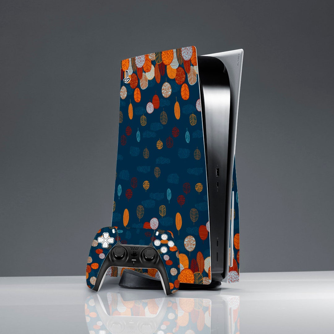 PS5 Skin Blue Playstation 5 Skin Leaves Fall Console and - Etsy