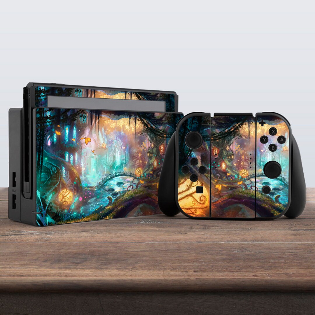 Nintendo Switches Skin Fairies Art Magic Forest Art Floral Skin Nintendo Switches Accessories ...