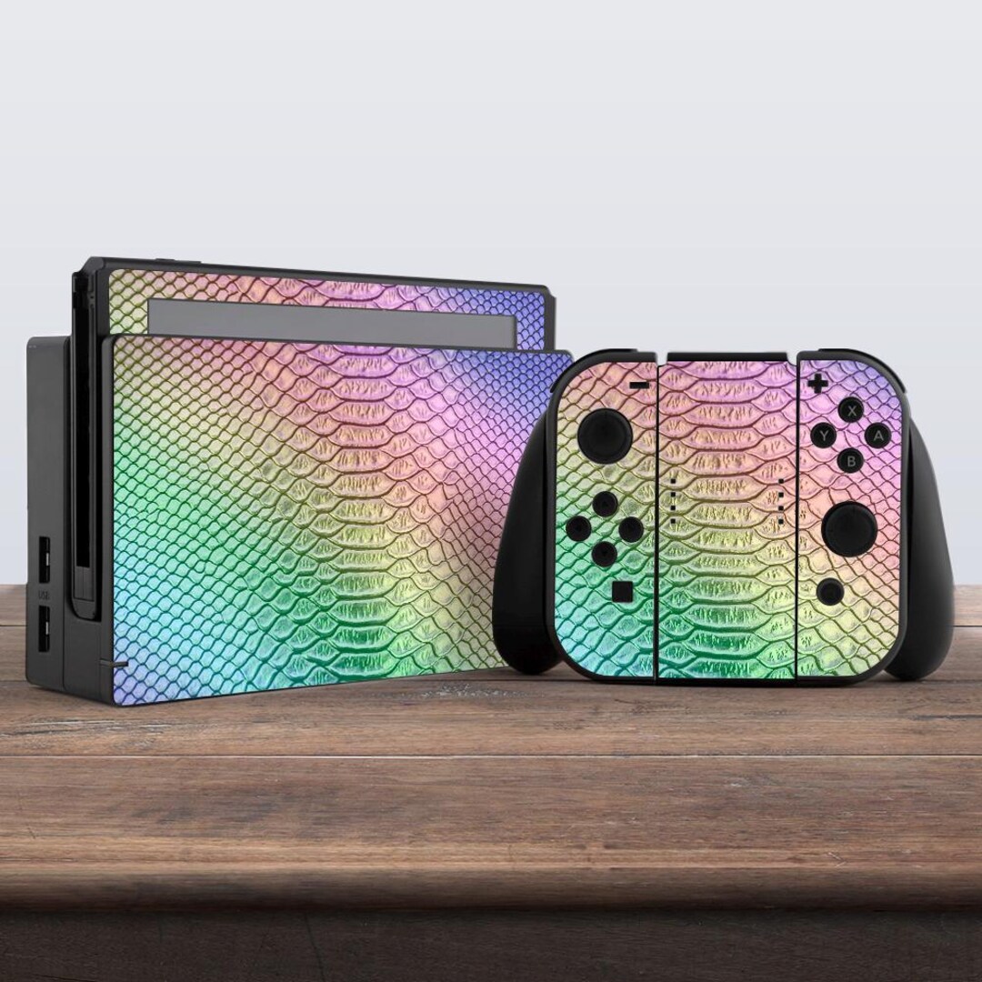Rainbow Serpent Skin Vinyl Sticker Nintendo Switches Accessories Snake Dragon Scale Nintendo ...