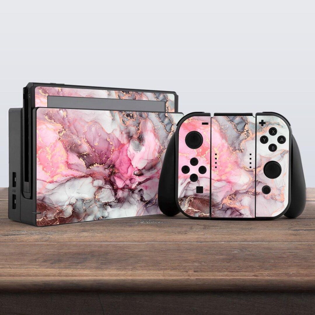 Pink Marble Art Aesthetic Swirls Abstract Watercolor Nintendo Switches ...