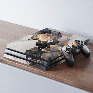 Ps4 Skin Gold Ps4 Skin Ink Ps4 Skin Black Ps4 Skin Marble PS4 Slim ...
