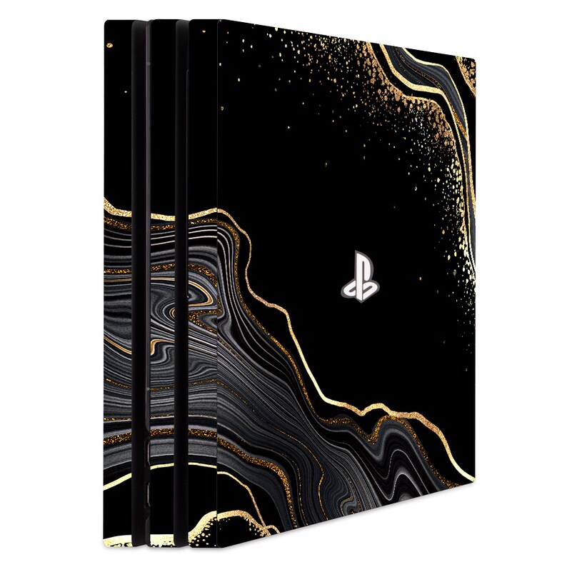 PS4 Skin Black Ps4 Pro Slim Fat Vinyl Sticker Gold Line - Etsy