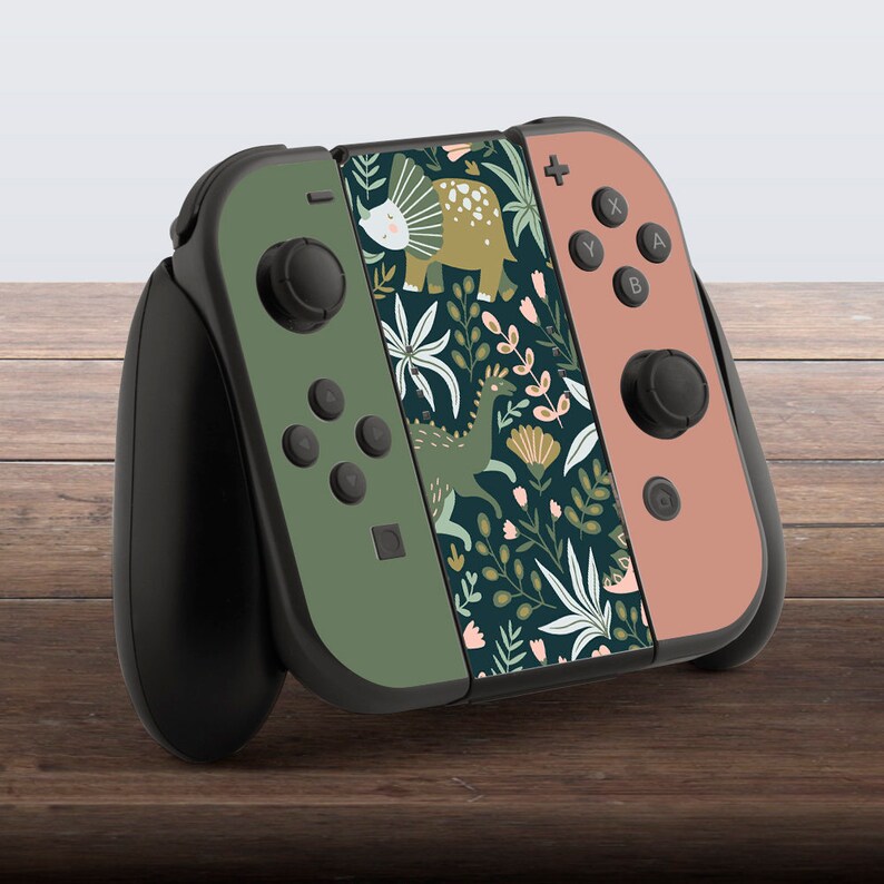 Nintendo Switch Skin Green Vinyl Sticker Dinosaur Leaf | Etsy