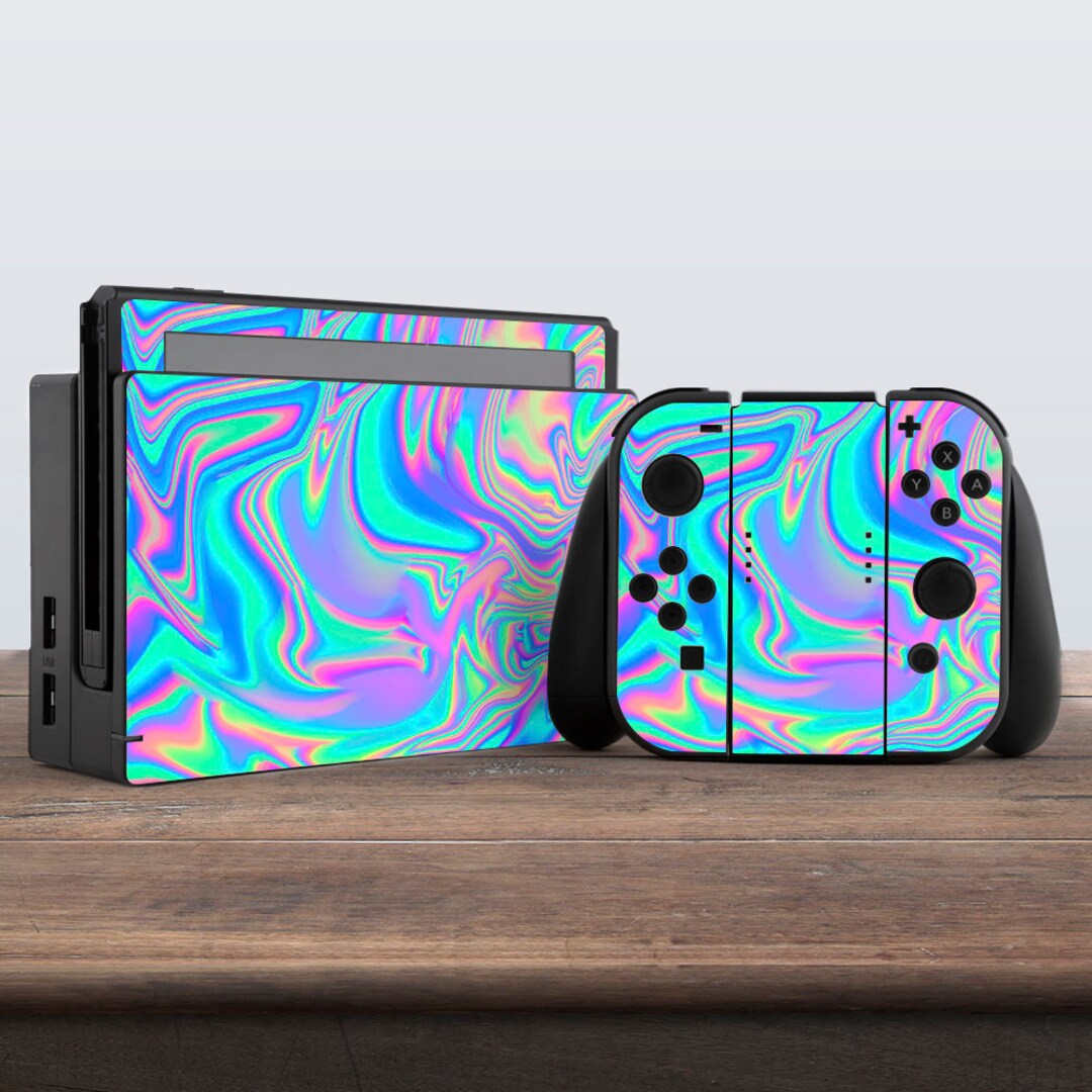 Nintendo Switch Skin Holograph Vinyl Sticker 90s 80s Abstract Modern ...