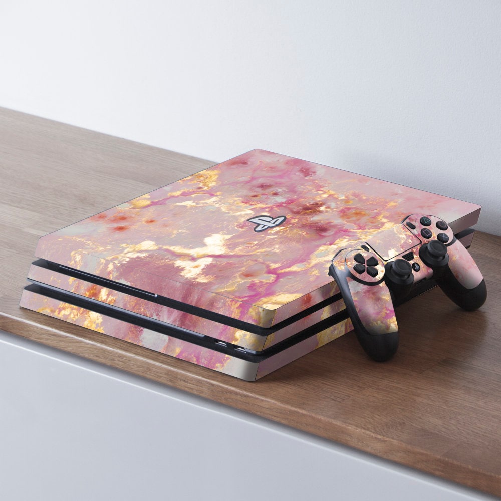Ps4 Skin Pink Ps4skin Rose Gold Ps4 Skin Marble Ps4 Skin Gold | Etsy