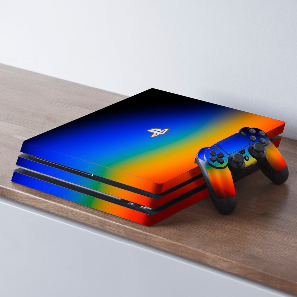 PS4 skin rainbow ps4 pro slim fat vinyl sticker gradient solid | Etsy