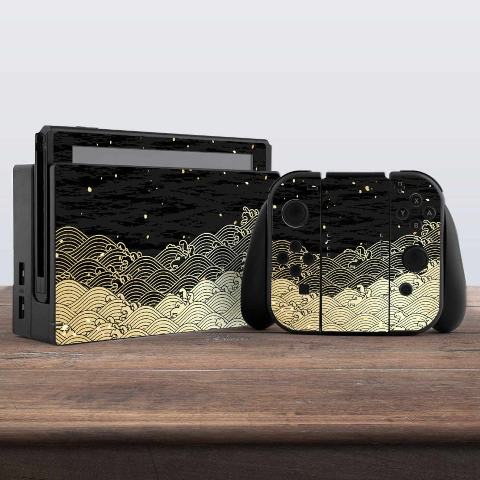 Nintendo Switch Skin Black Vinyl Sticker Wave Ocean Sky Stars - Etsy