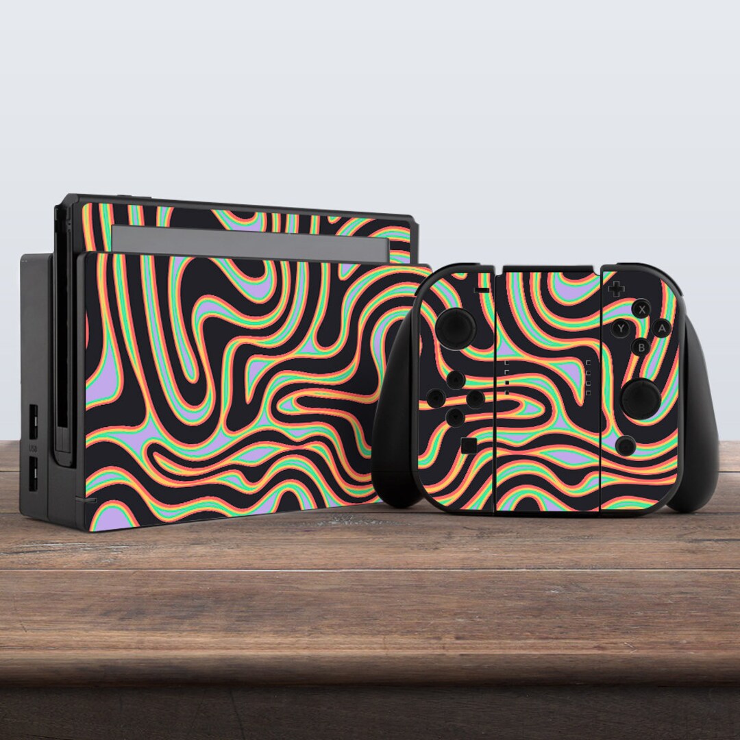 Retro Wave Skin Nintendo Switches Accessories Sticker Decal Abstract ...