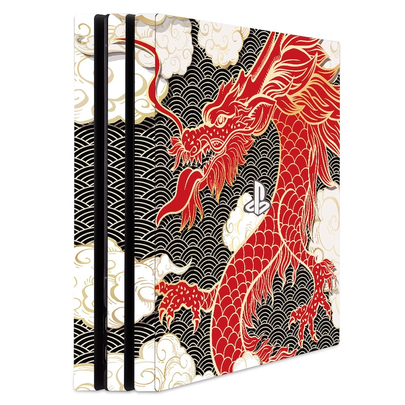 PS4 Skin Chinese Dragon Ps4 Pro Slim Fat Vinyl Sticker Clouds | Etsy