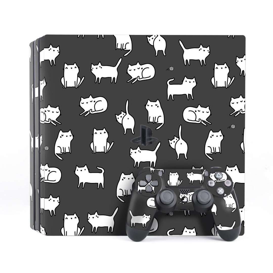 Ps4 Skin Black Ps4 Skin White Cats Cute Ps4 Skin Cute Ps4 Skin - Etsy