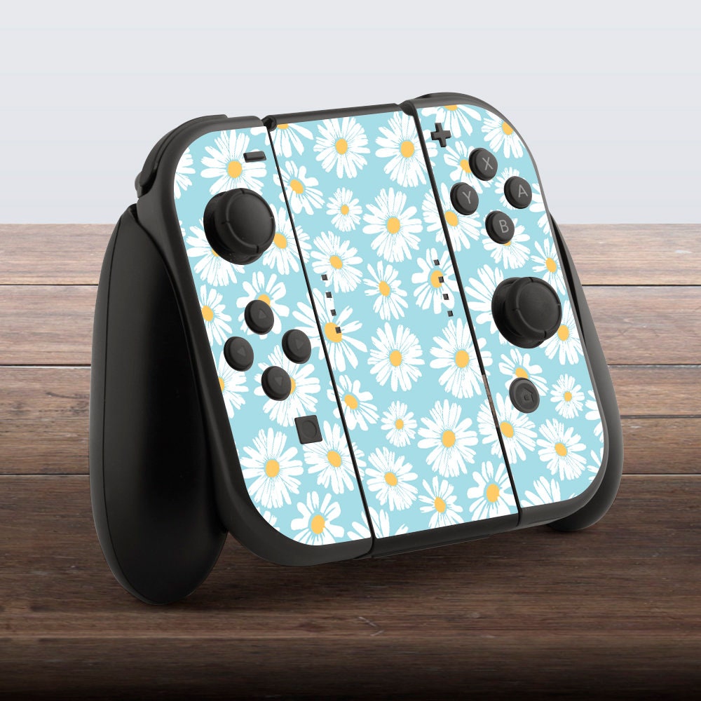 Nintendo Switch Skin Kawaii Daisy Vinyl Sticker Flower Aesthetic Blue ...