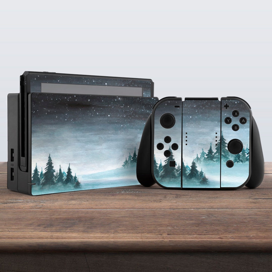 Winter Watercolor Art Nintendo Switches Accessories Nintendo Blue Skin ...