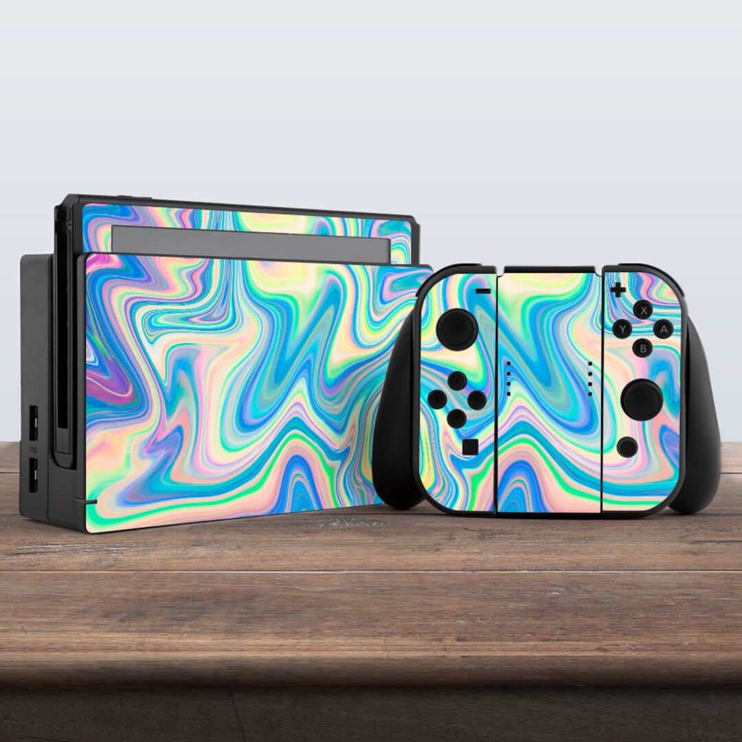 Colorful Waves Print Nintendo Switches Accessories Switch Skin Switch ...
