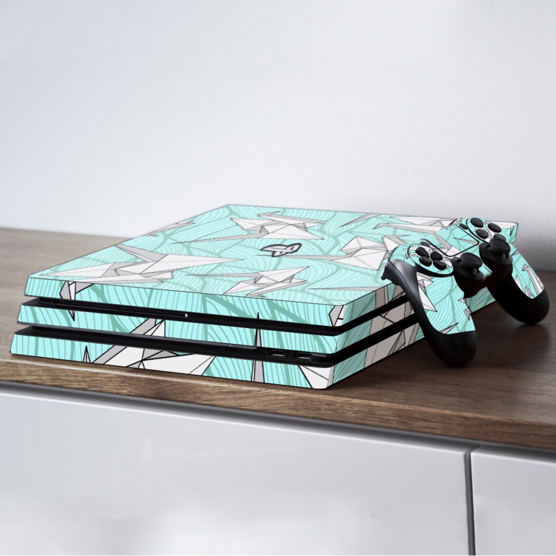 Ps4 skin origami pa4 skin bird ps4 skin blue ps4 skin | Etsy