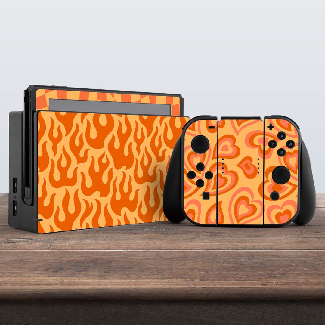 Retro Orange Skin Nintendo Switches Accessories Sticker Decal Sticker ...
