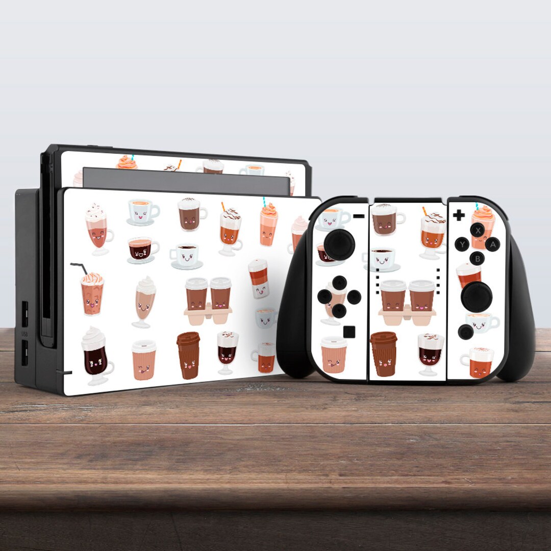 Cute Coffee Art Nintendo Switches Accessories Kawaii Food Print Switch ...