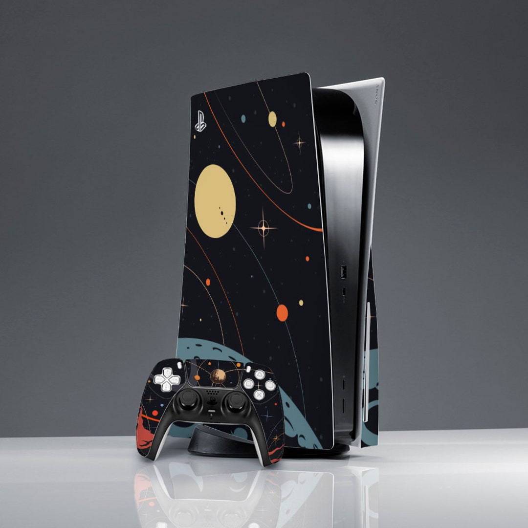 PS5 Skin Black Playstation 5 Skin Space Galaxy Console and Controller ...