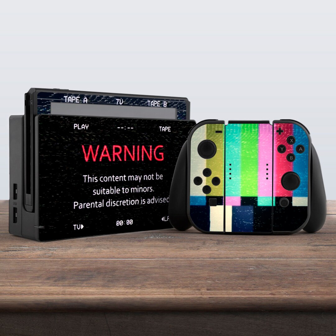 Nintendo Switch Skin Black Vinyl Sticker Retro Vintage Vaporwave Decal ...