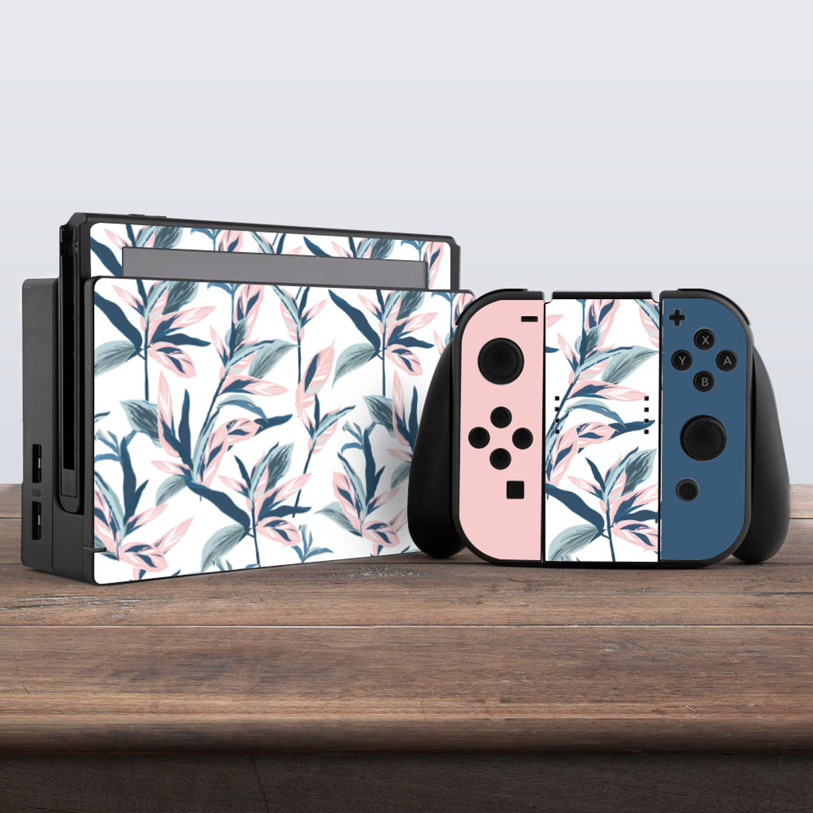 Switch Skin Floral Switch Skin Dark Switch Skin Leaves Switch - Etsy
