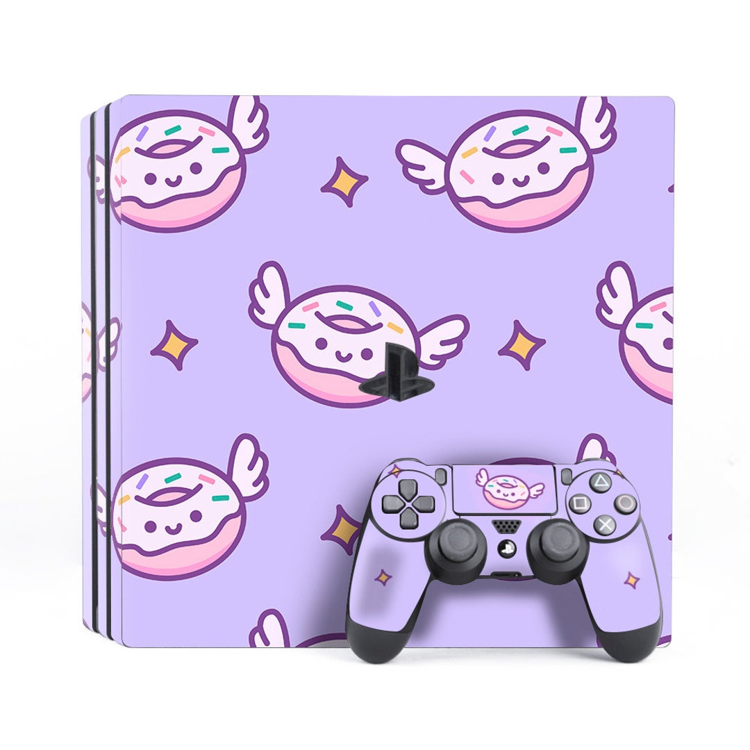 Funny Donut Print Ps Skin Purple Ps Skin Food Ps4 Artworks PS 4 Slim PS ...