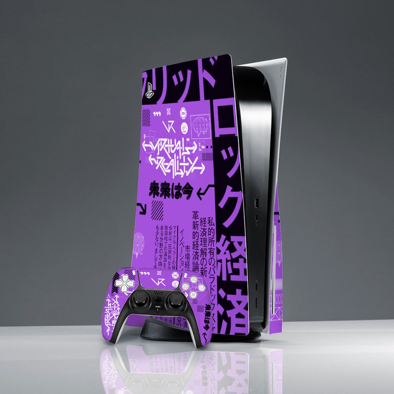 PS5 Skin Purple Playstation 5 Japanese Art Abstract Console - Etsy