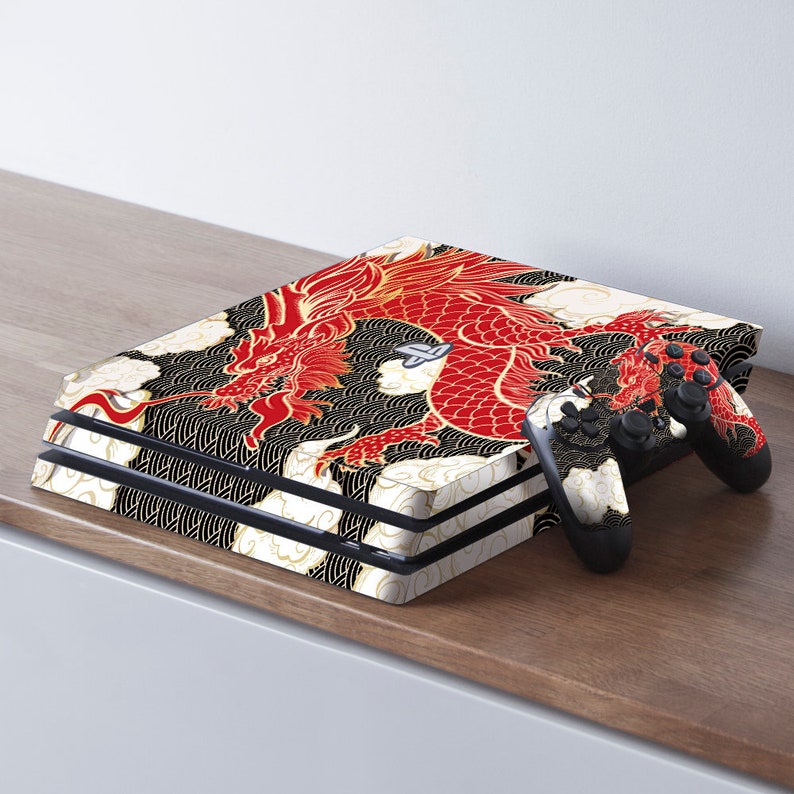 PS4 Skin Chinese Dragon Ps4 Pro Slim Fat Vinyl Sticker Clouds | Etsy