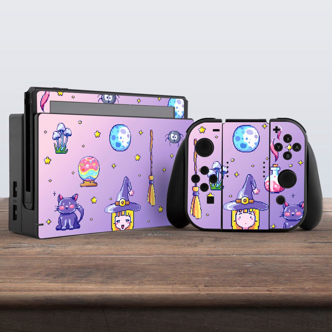 Kawaii Purple Skin Pixel Art Skin Nintendo Switches Skin Witchy Occult ...