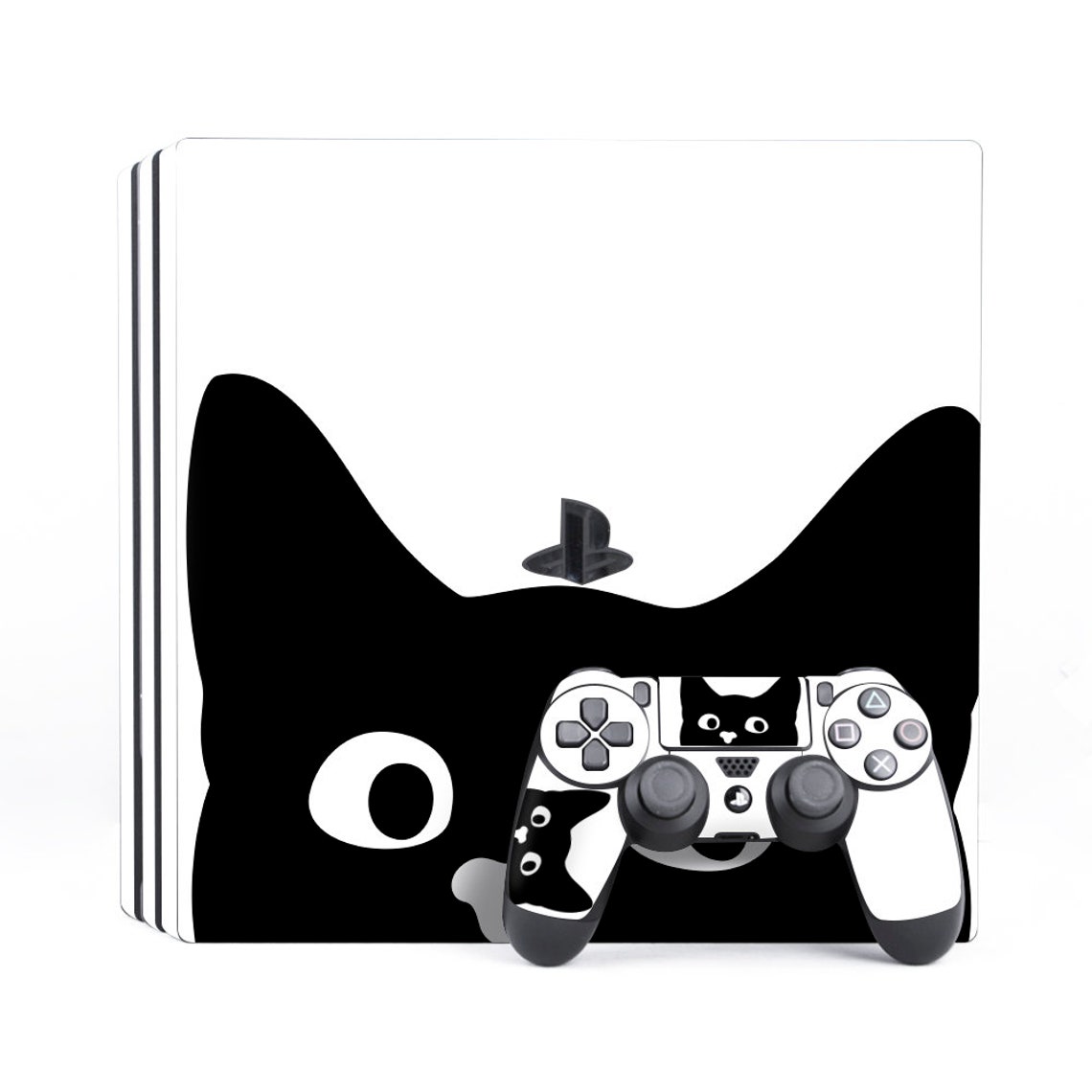 Ps4 skin cat ps4 skin curious cat ps4 skin pet ps4 black and | Etsy