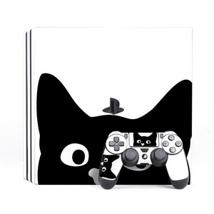 Ps4 Skin Cat Ps4 Skin Curious Cat Ps4 Skin Pet Ps4 Black and White Skin ...