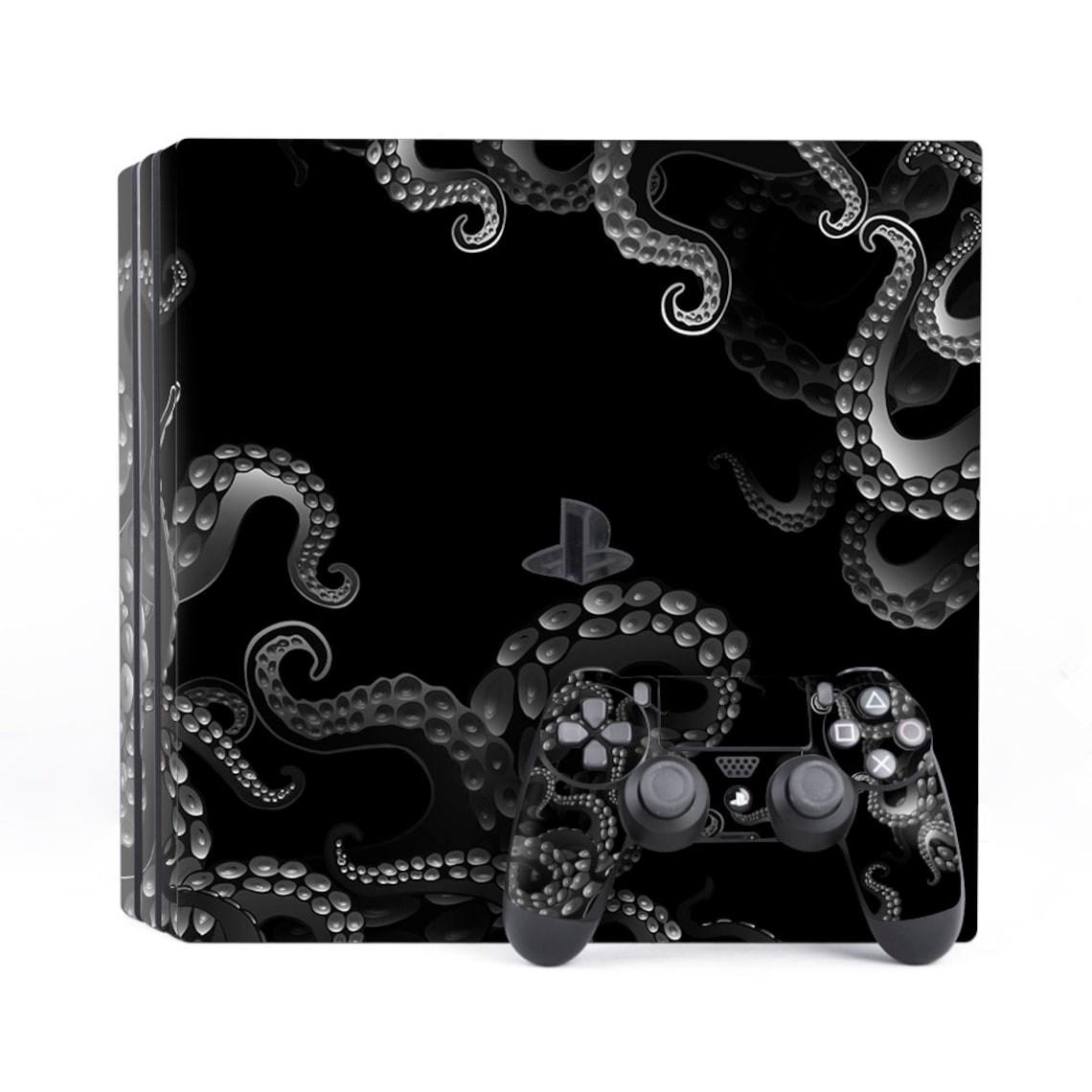 Ps4 skin black skin goth ps4 skin dark horror octopus | Etsy