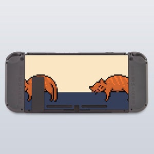 Cute Orange Cat Nintendo Switches Accessories Beige Blue Skin Switch ...
