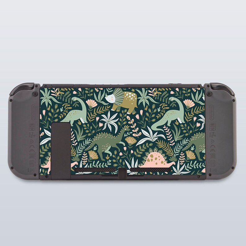 Nintendo Switch Skin Green Vinyl Sticker Dinosaur Leaf | Etsy