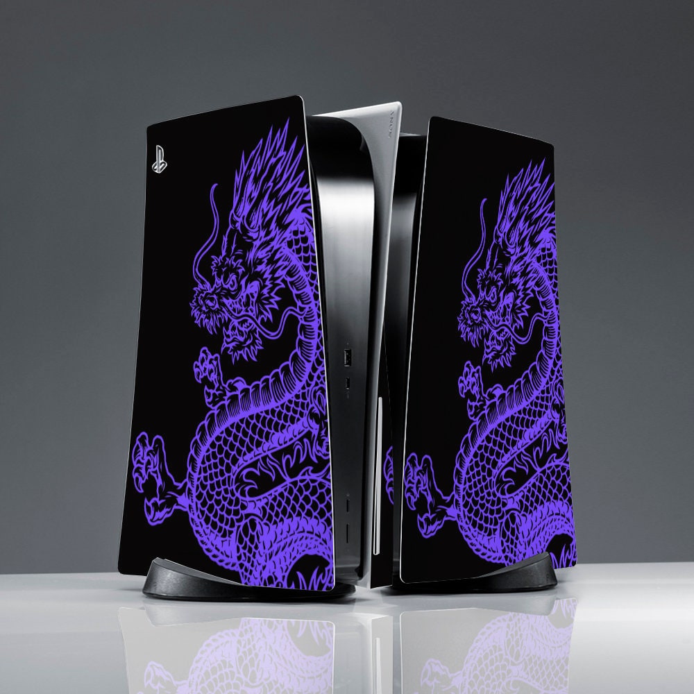 PS5 Skin Japan Playstation 5 Skin Dragon Black Console and - Etsy UK