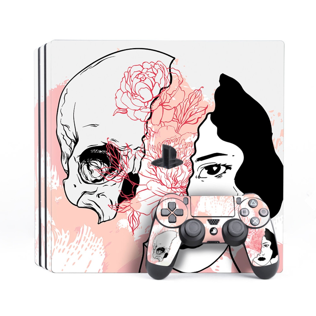 PS4 Skin Girl Pink Cute Ps4 Pro Slim Fat Vinyl Sticker Skull Decal for ...