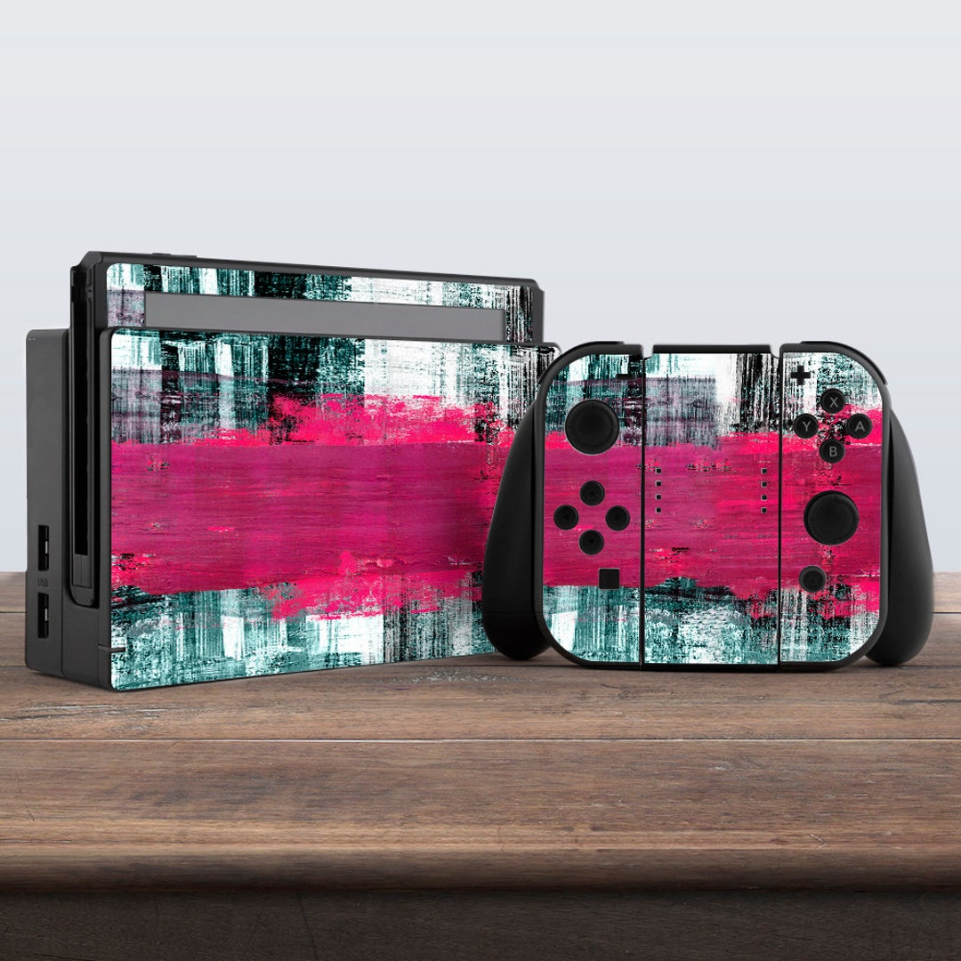 Abstract Modern Art Nintendo Switches Skin Gray Red Print Friends Gift ...