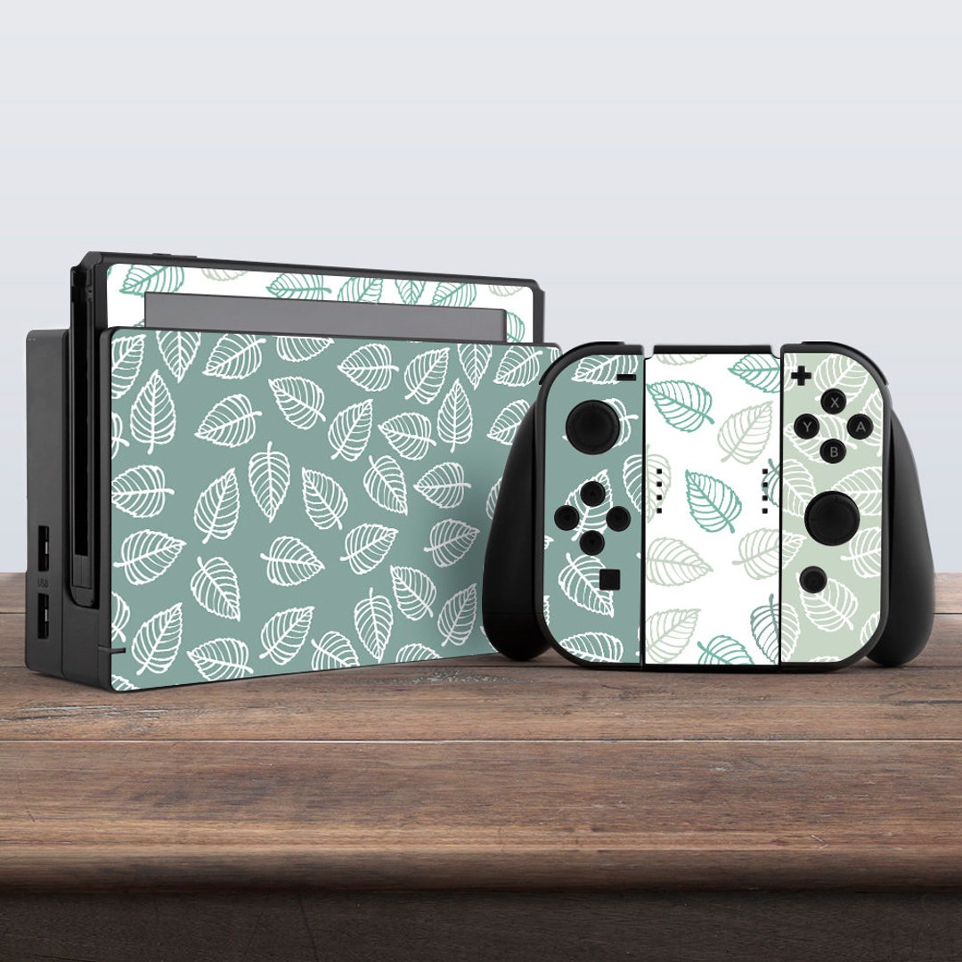 Simple Leaves Art Dull Green Case Nintendo Switches Skin Sage Green ...