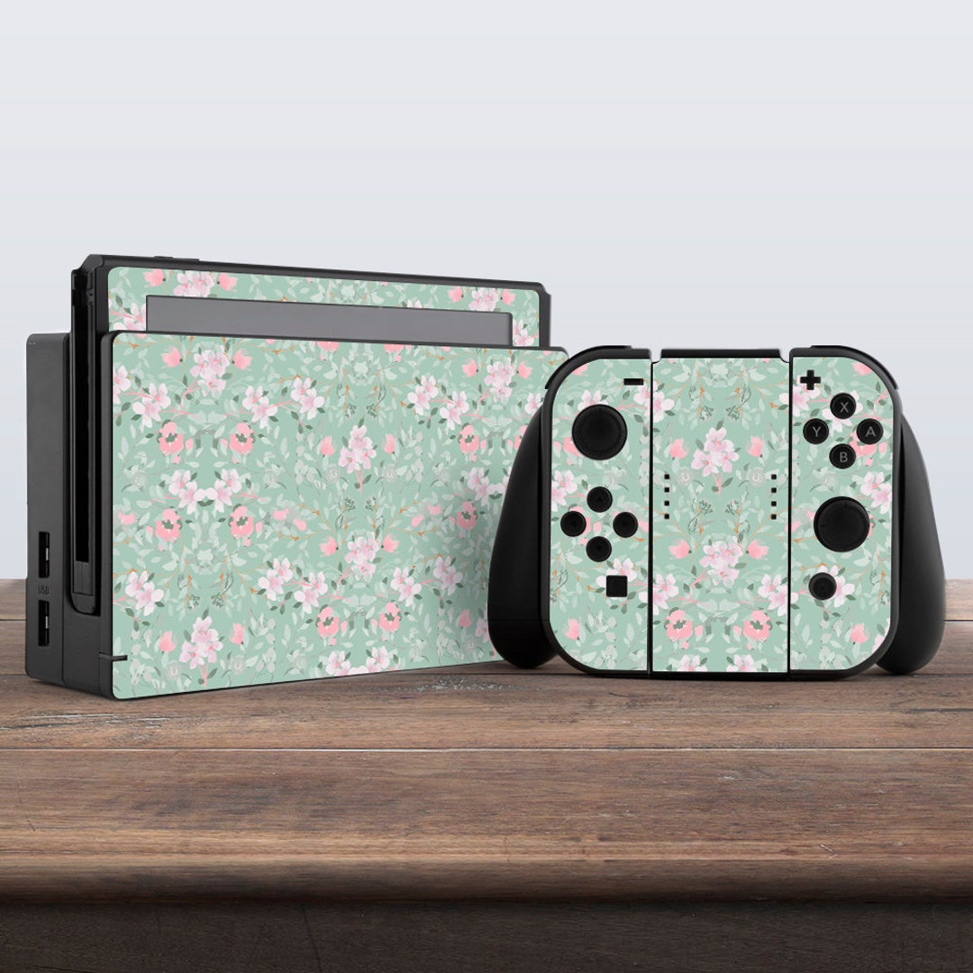 Cherry Blossoms Cute Floral Print Nintendo Switches Skin Switch Joy Con ...