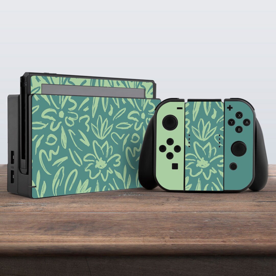 Abstract Flowers Art Contemporary Art Nintendo Switches Skin Floral ...