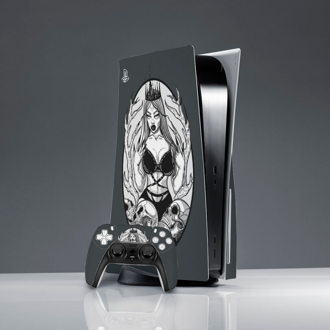 PS Skin Woman Goth Black Magic Sticker Decal Witchcraft Art Skin PS 5 ...
