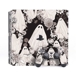 Reading Ghost Halloween Decor PS4 Fat Sticker Decal PS4 Pro Skin PS 4 ...