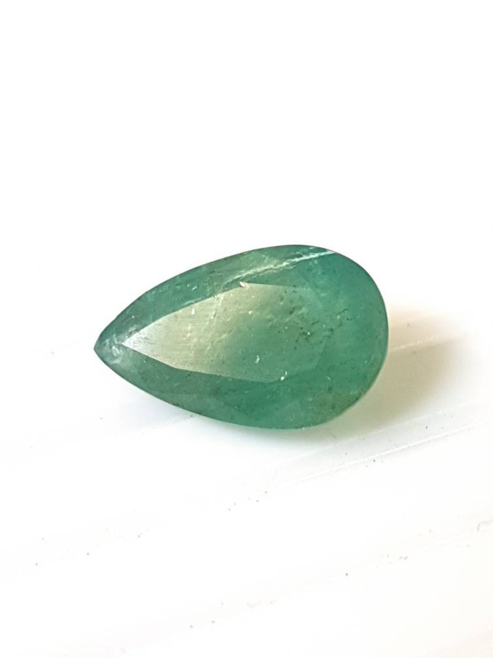 3Ct Natural Emerald Pear Shape Faceted Gemstone | Etsy