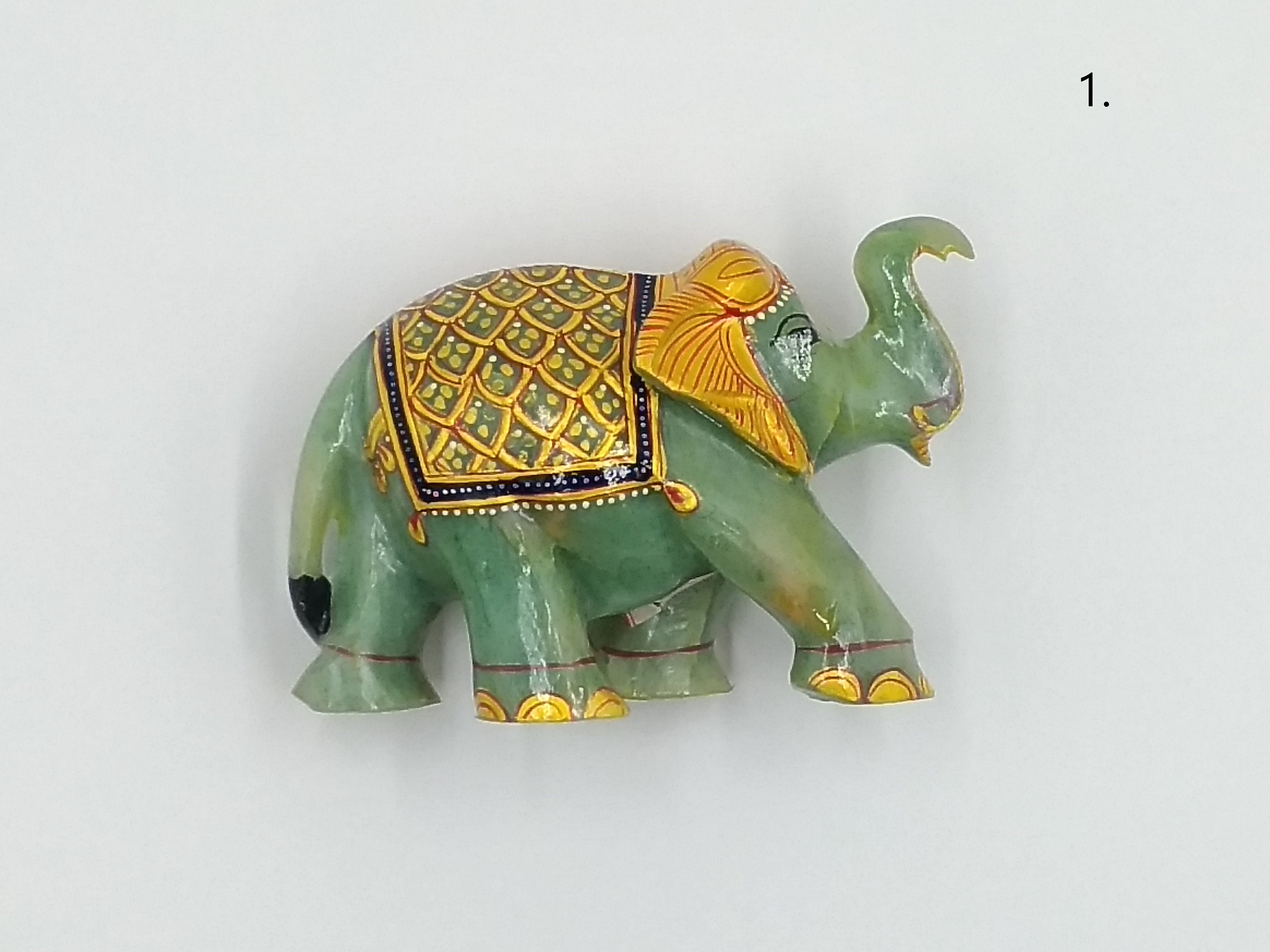Jade Elephant statue Gold Painted Natural Jade Green | Etsy