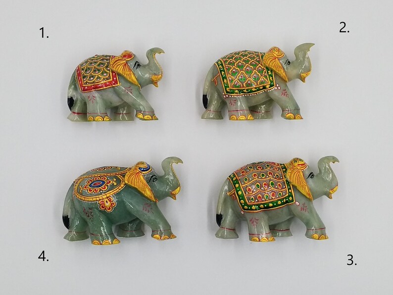 Jade Elephant Statue Gold Painted Natural Jade Green - Etsy