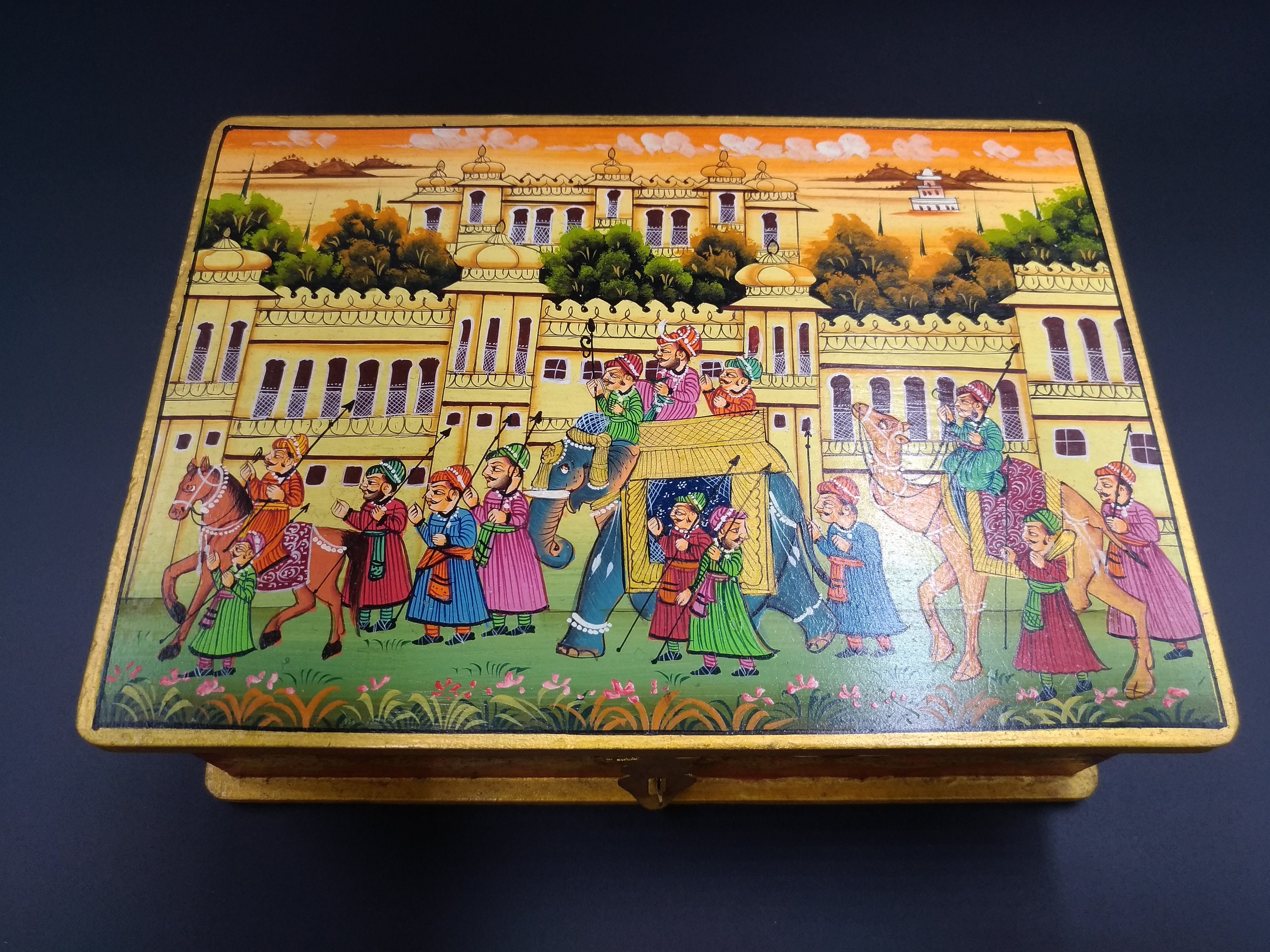 Wooden Box Antique Box Vintage Painted Hand Painted Box - Etsy