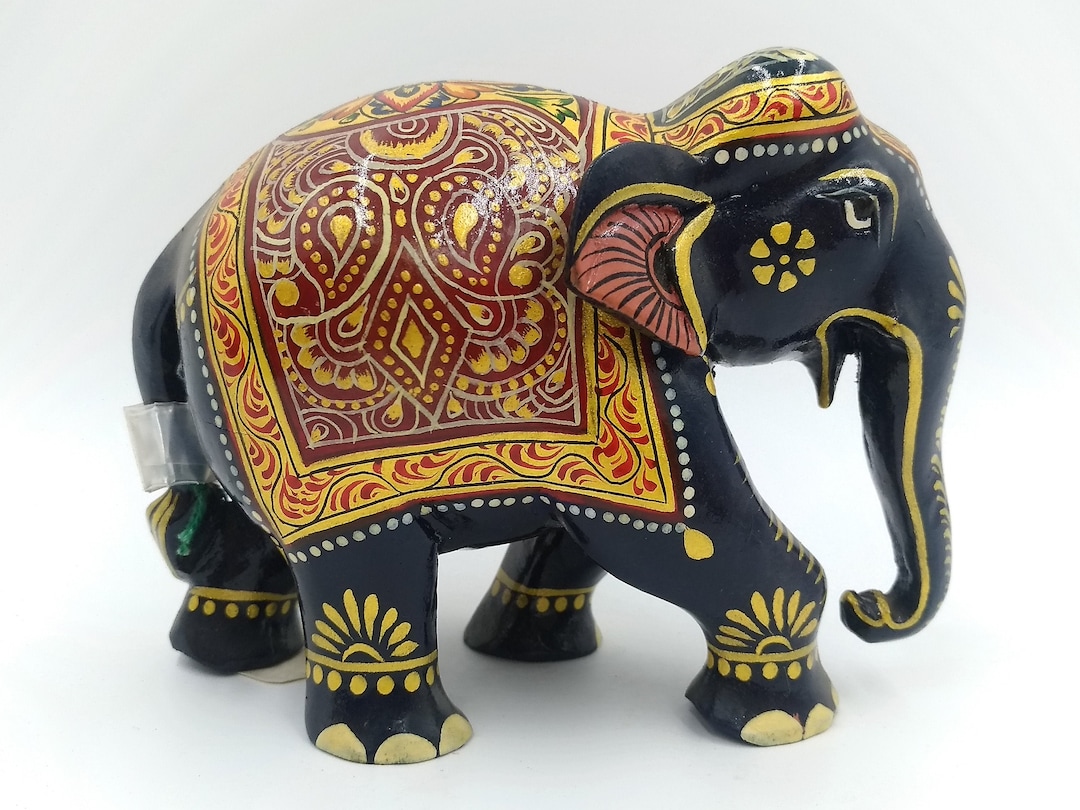 Wooden Elephant, Carved Elephant, Big Elephant, Engraved Elephant, Hand ...
